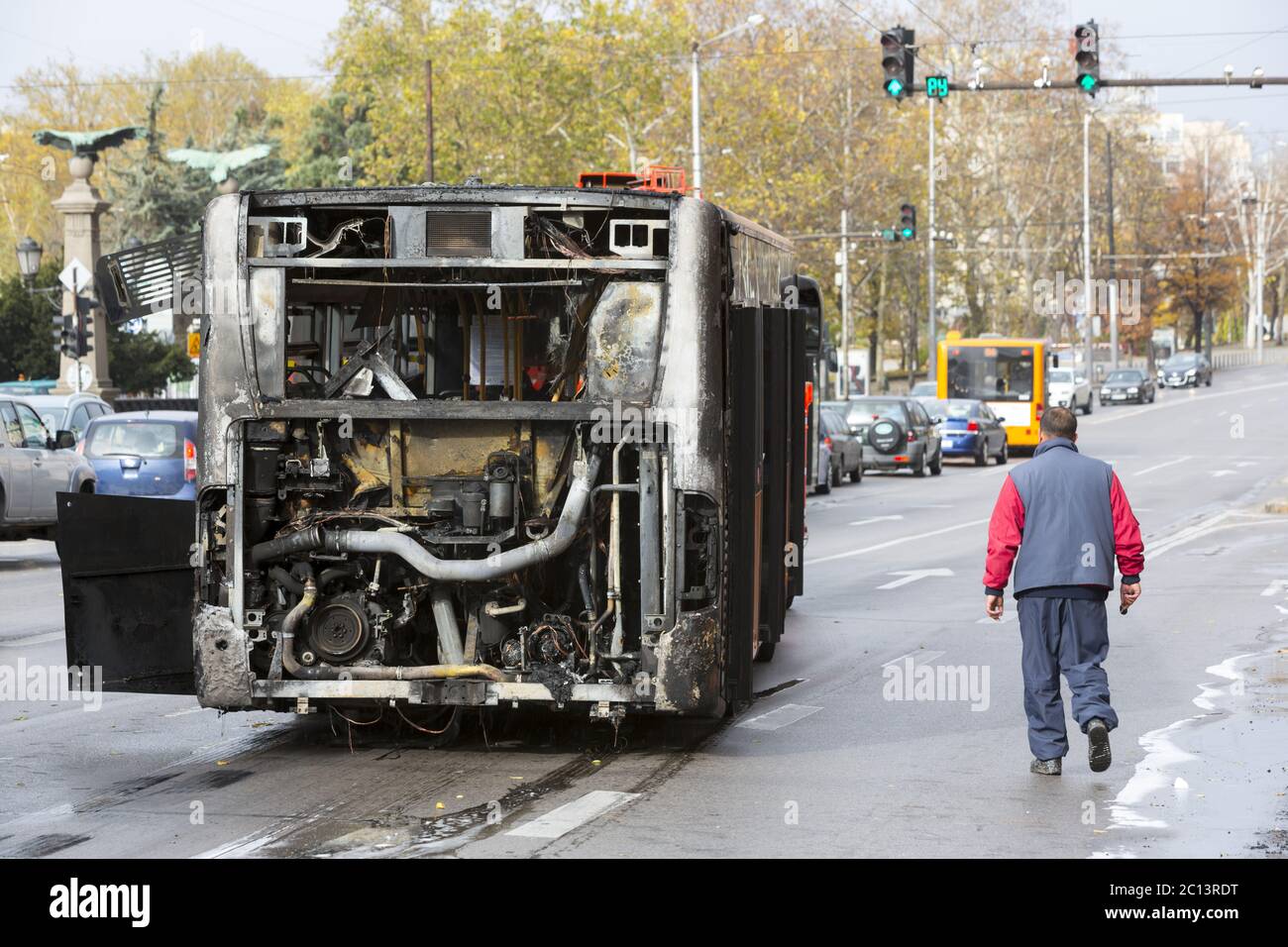 Burnt public traffic bus hi-res stock photography and images - Alamy