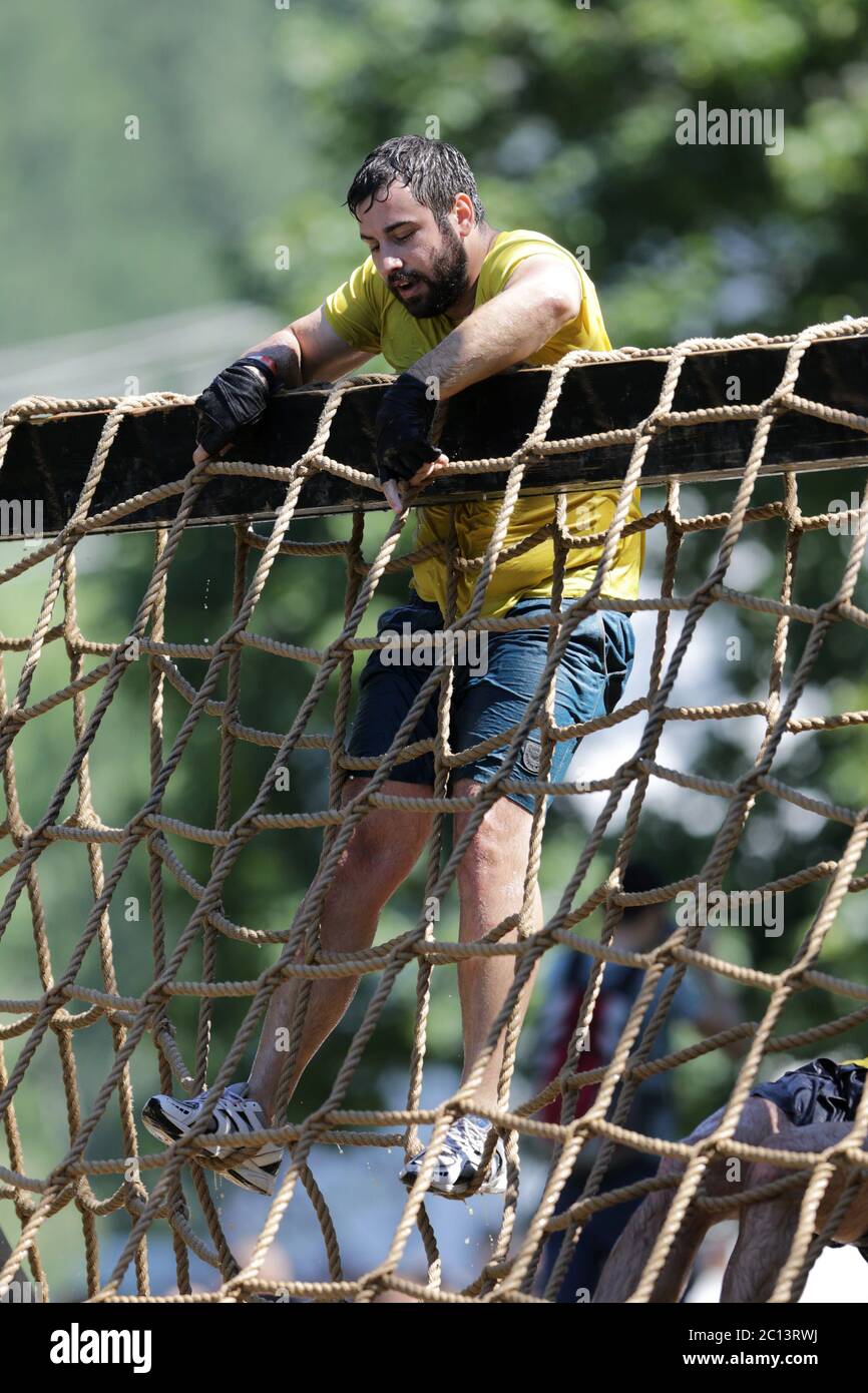 Extreme sport challenge climbing Stock Photo - Alamy