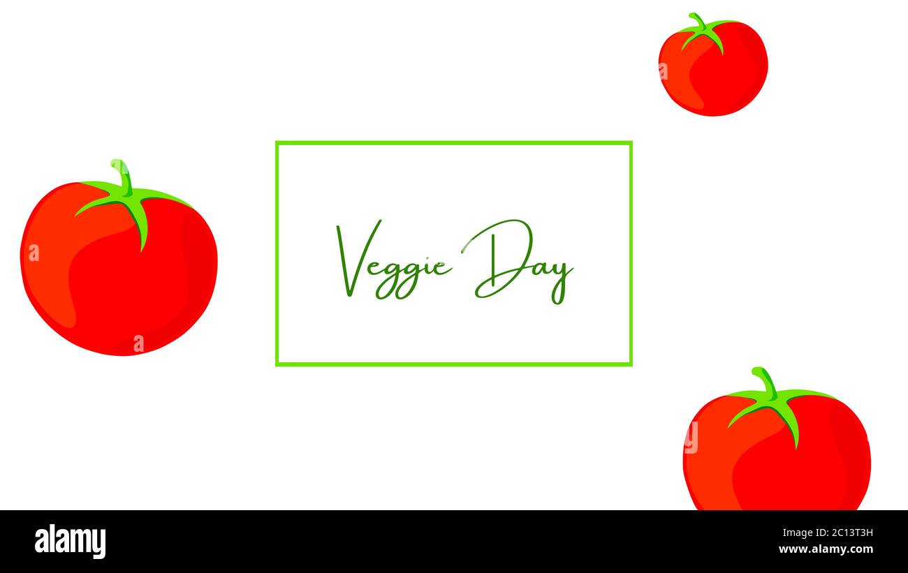 Illustration, banner, poster or design with the text Veggie Day ...