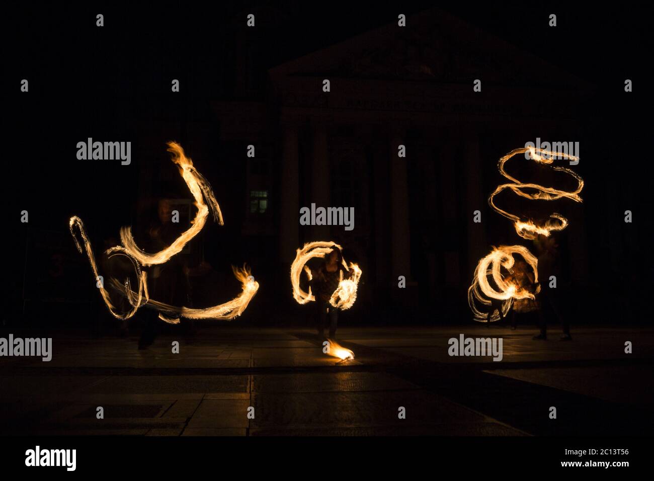 Earth hour fire show circles Stock Photo - Alamy