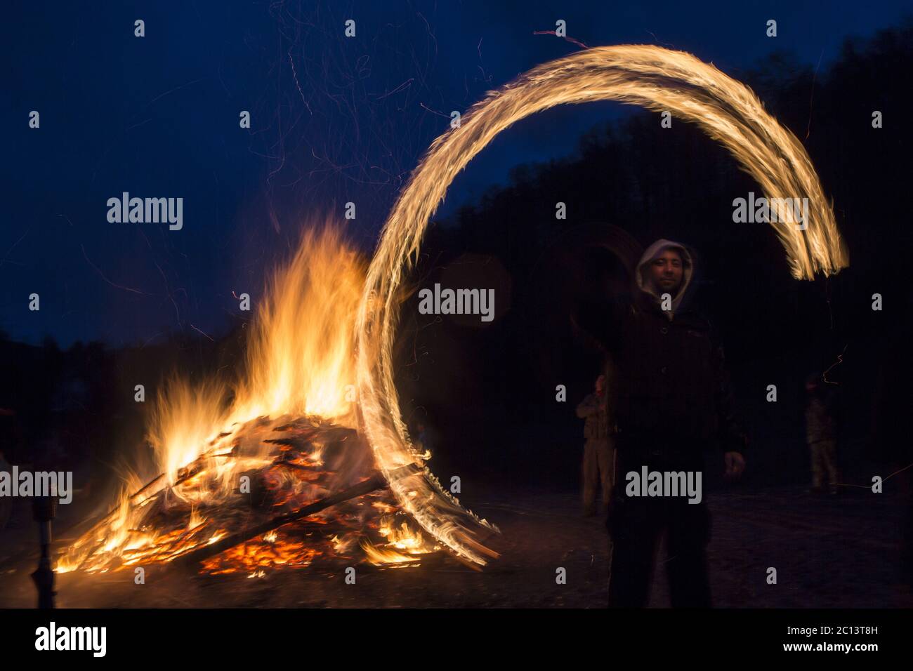Fire ritual silhouette hi-res stock photography and images - Alamy