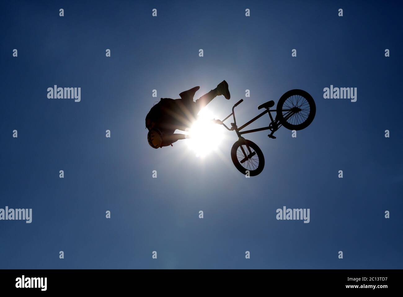 Bike jump silhouette Stock Photo - Alamy