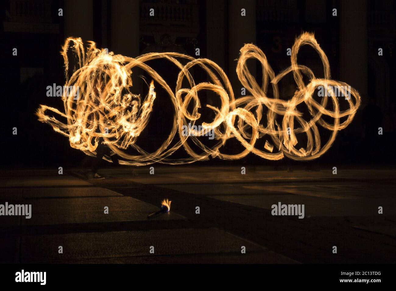 Earth hour fire show circles Stock Photo - Alamy