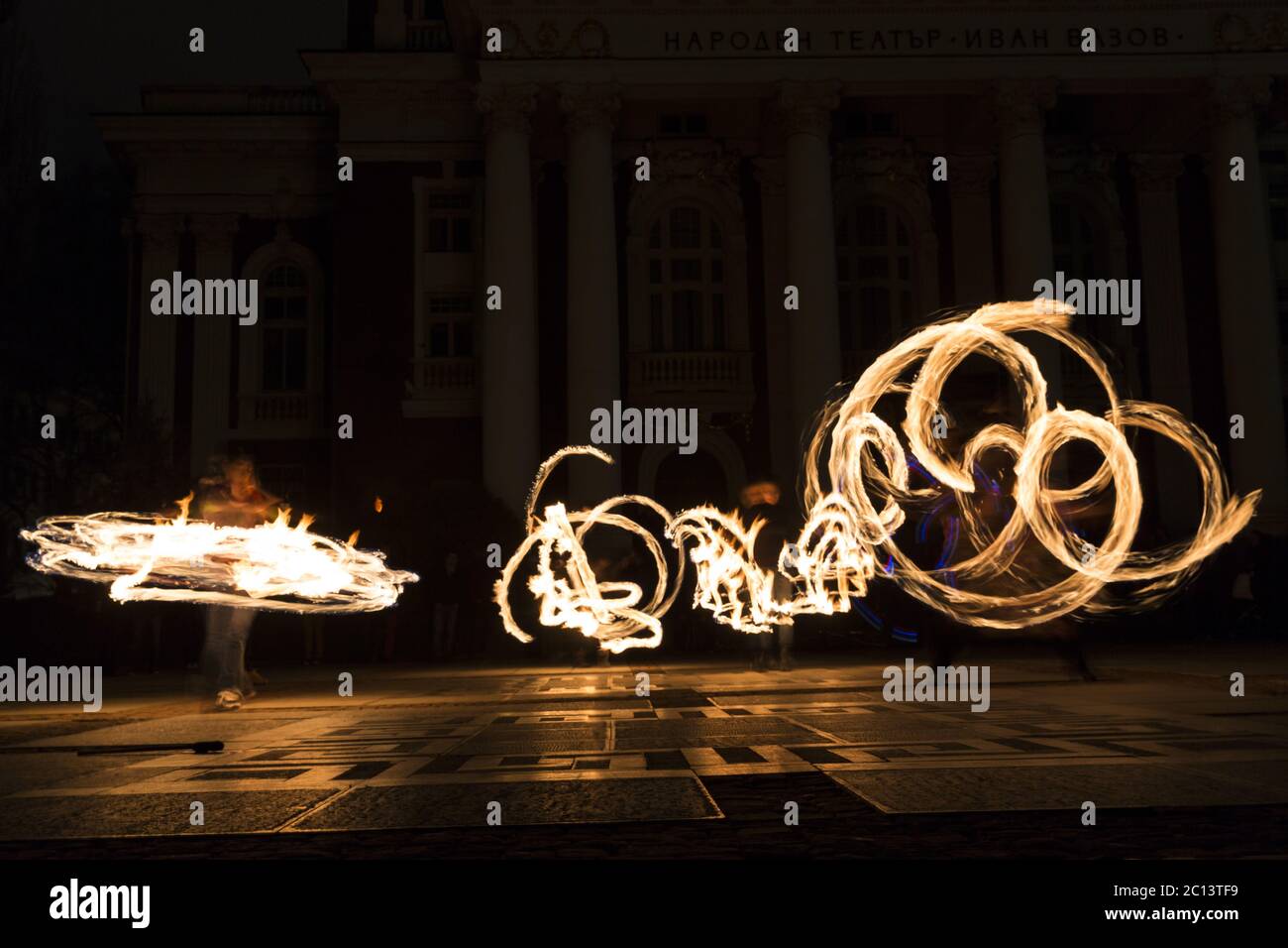 Long exposure fire show Stock Photo - Alamy