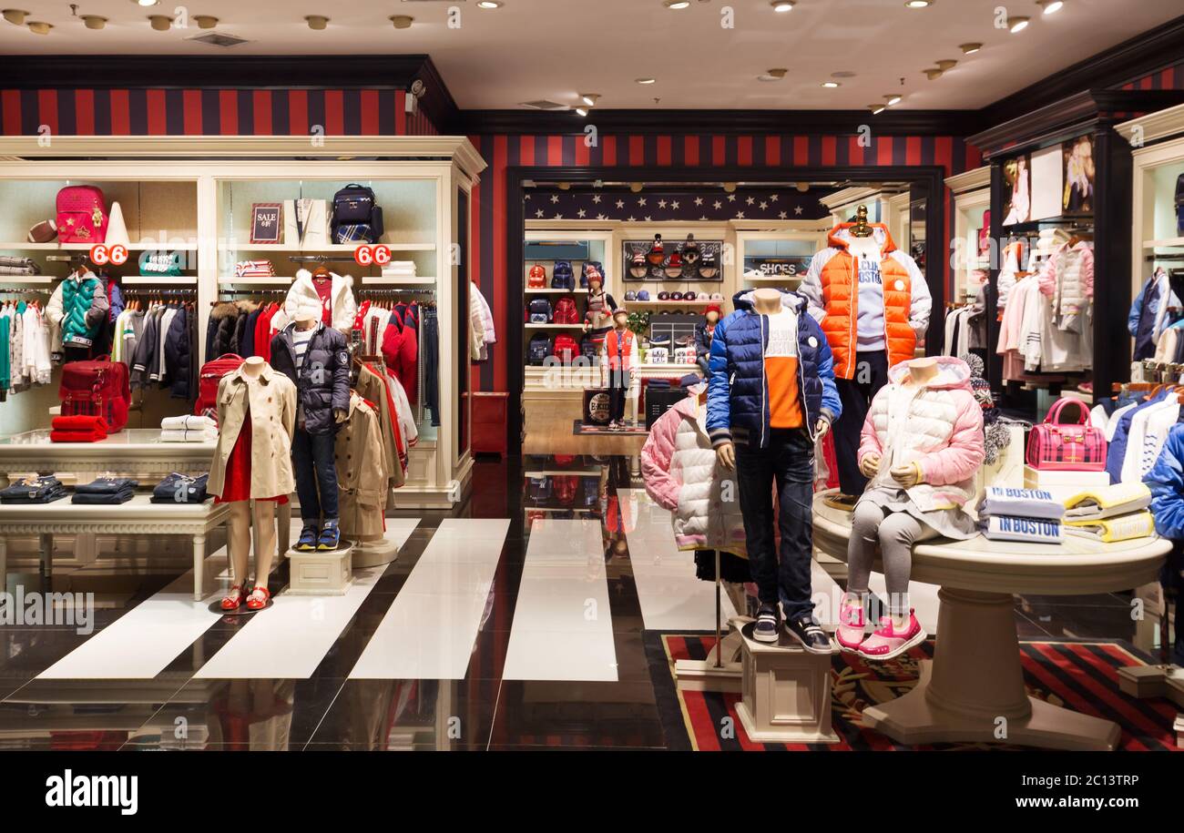 fashion clothes in shopping mall Stock Photo - Alamy