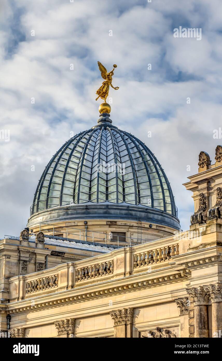 Academy of art in Dresden - cupola of glass with pheme Stock Photo - Alamy