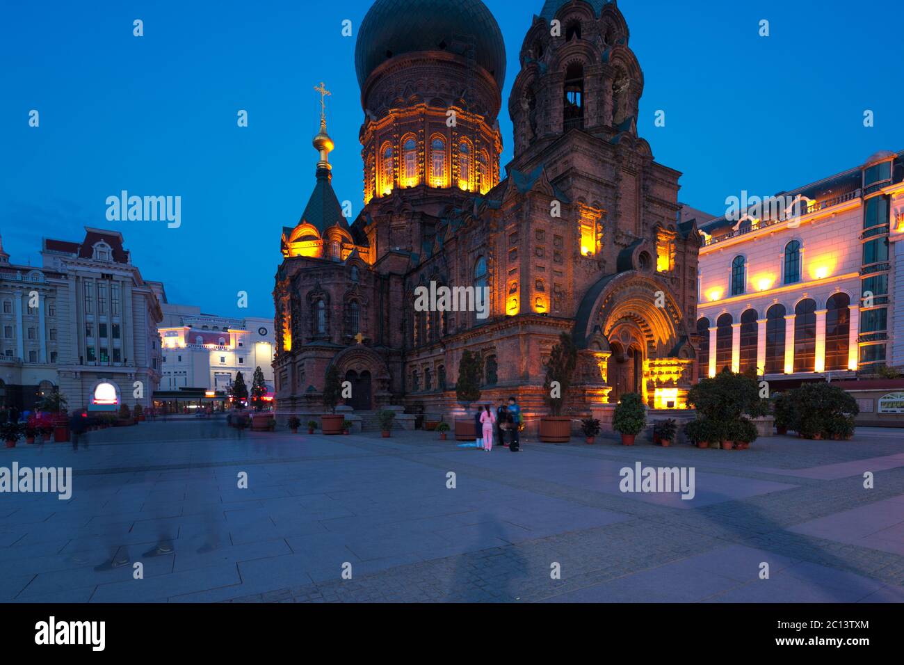 famous harbin sophia cathedral at night from square Stock Photo - Alamy