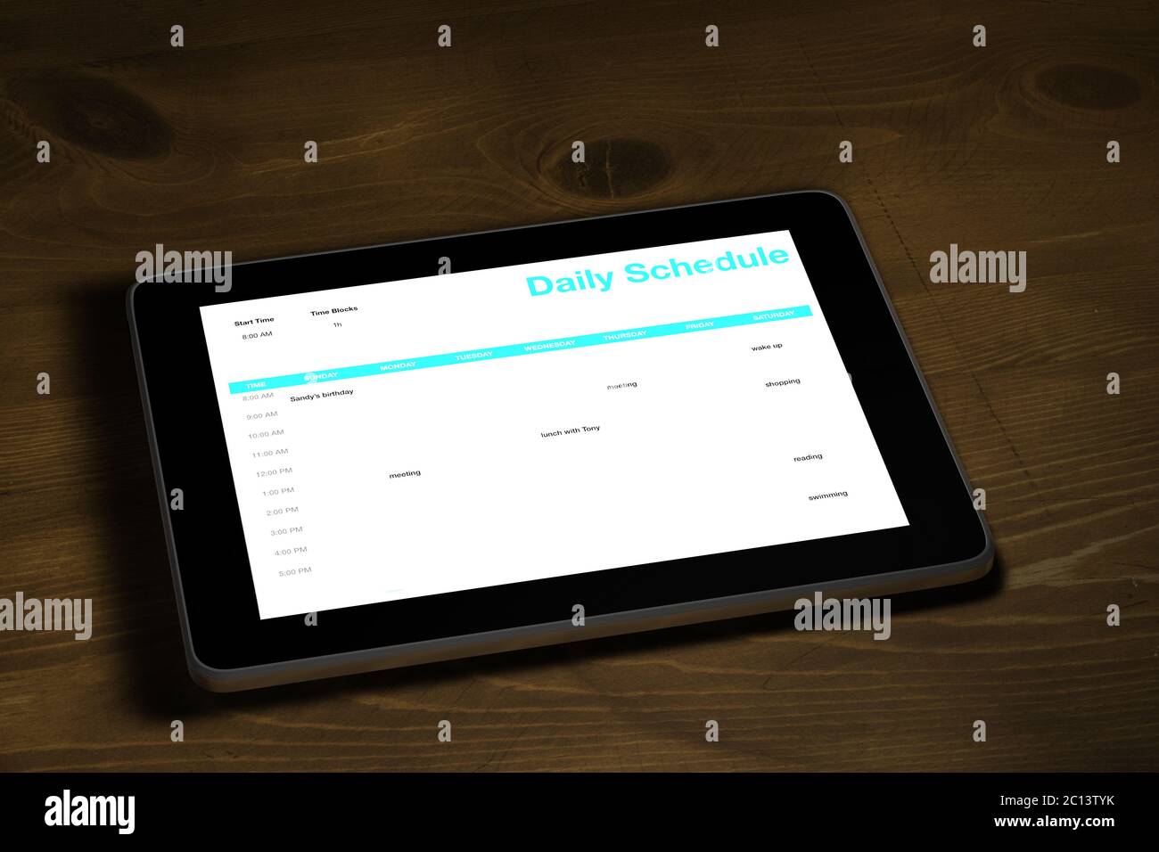Digital daily planner hi-res stock photography and images - Alamy