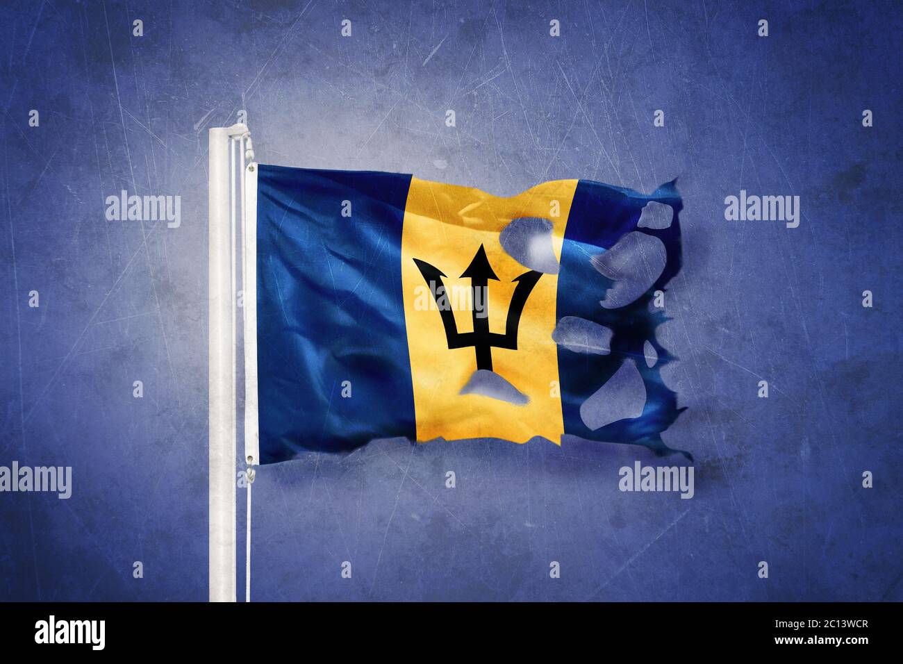 Flag of barbados waving hi-res stock photography and images - Alamy