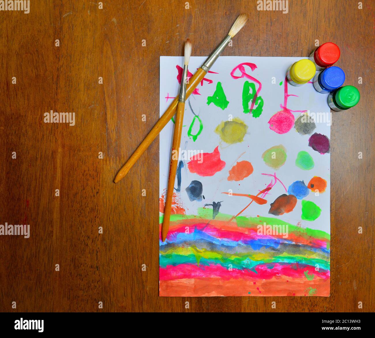 Kids paint brushes hi-res stock photography and images - Alamy
