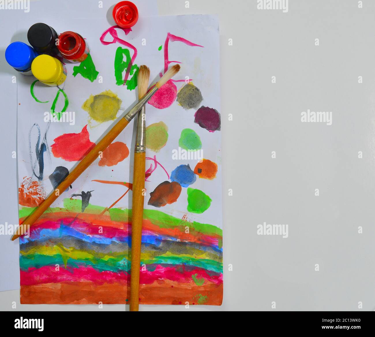 Kids paint brushes hi-res stock photography and images - Alamy