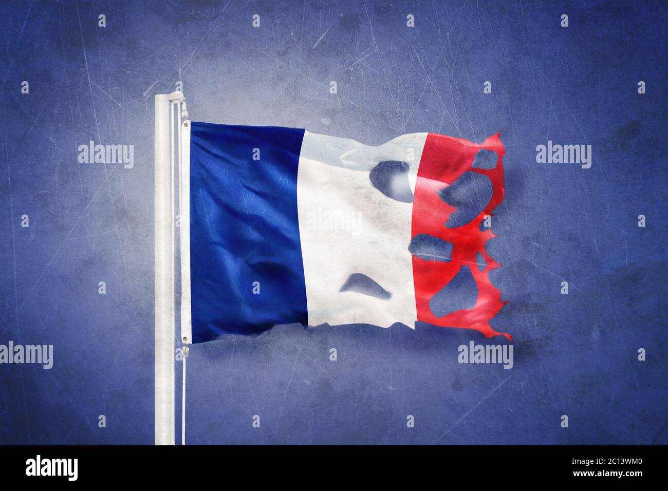 France flag torn hi-res stock photography and images - Alamy
