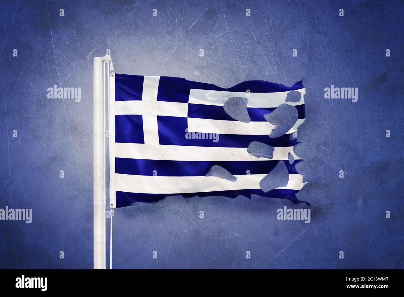 Torn greek flag hi-res stock photography and images - Alamy