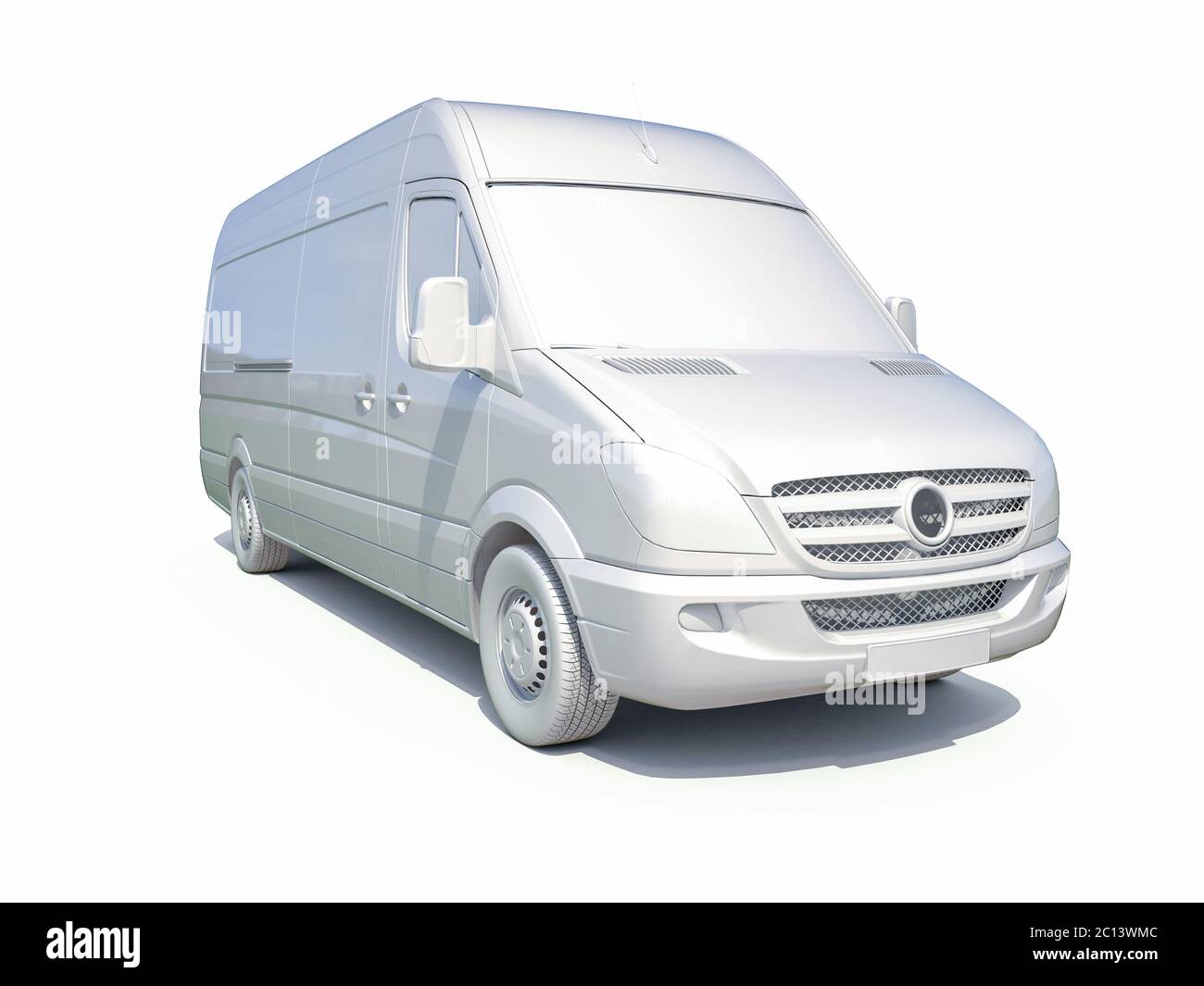 3d White Delivery Van Icon Stock Photo - Alamy