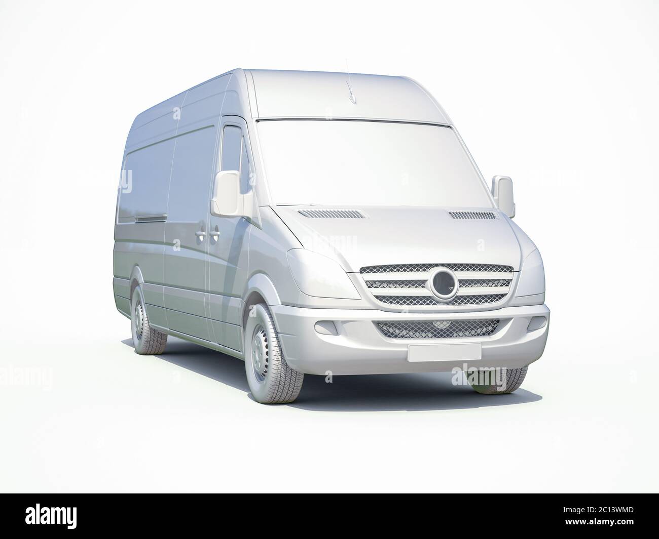 3d White Delivery Van Icon Stock Photo - Alamy