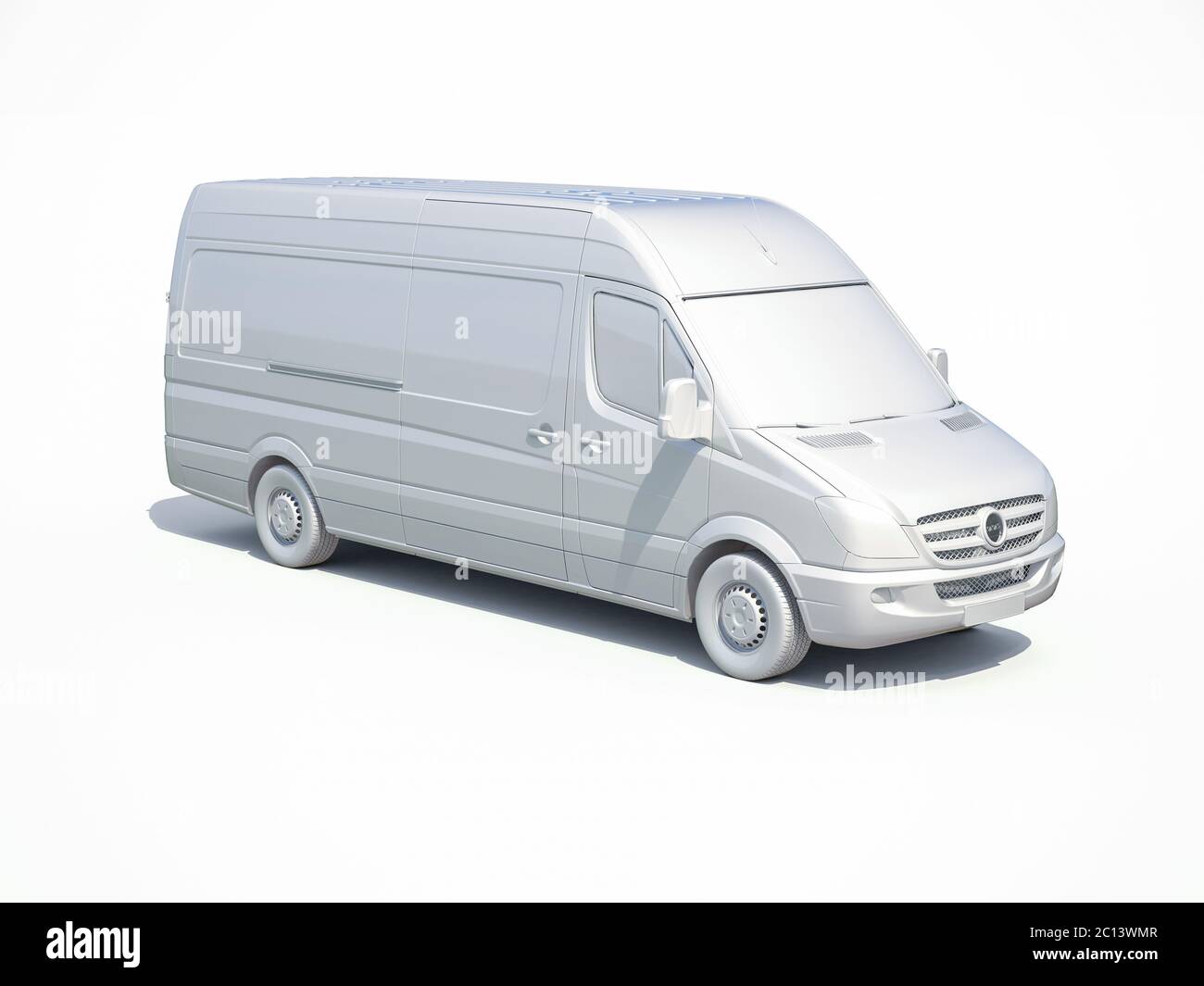3d White Delivery Van Icon Stock Photo - Alamy