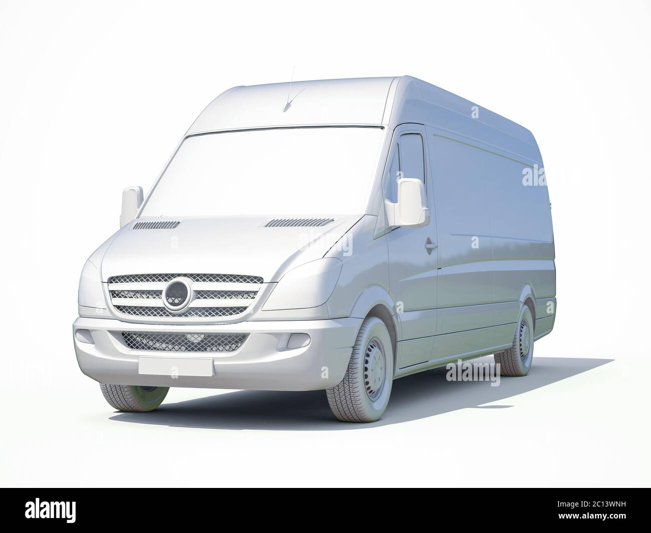 3d White Delivery Van Icon Stock Photo - Alamy