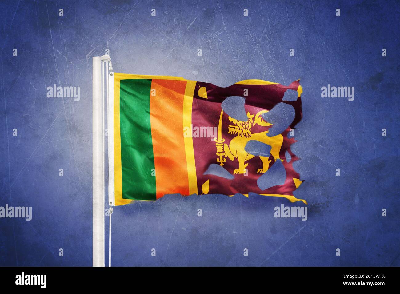 Sri lanka torn flag hi-res stock photography and images - Alamy