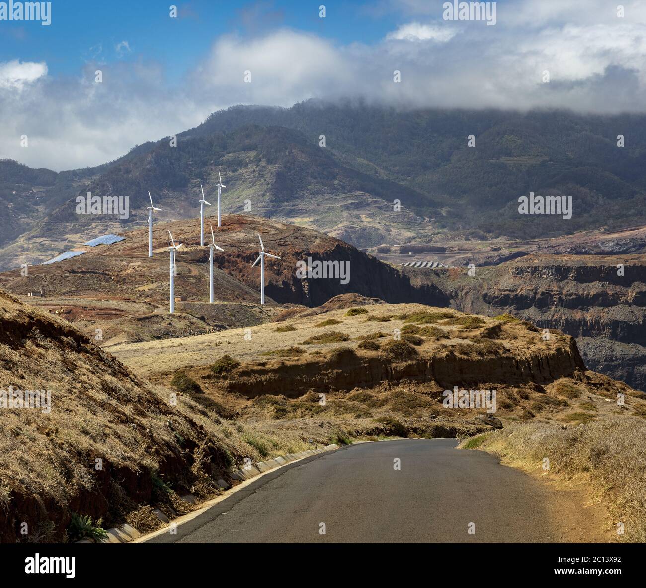 Wind turbines in Madeira Stock Photo - Alamy