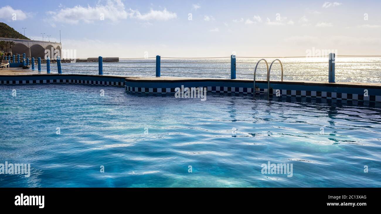 Swimming pool in Santa Cruz in Madeira Stock Photo - Alamy