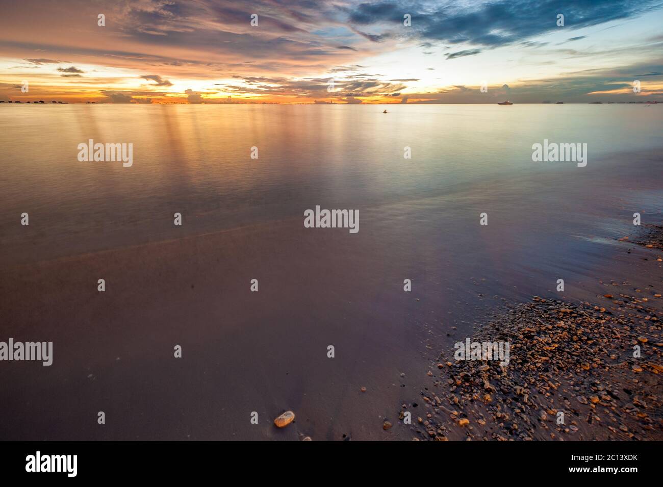 Beautiful sunset at Boracay beach, Philippines Stock Photo - Alamy