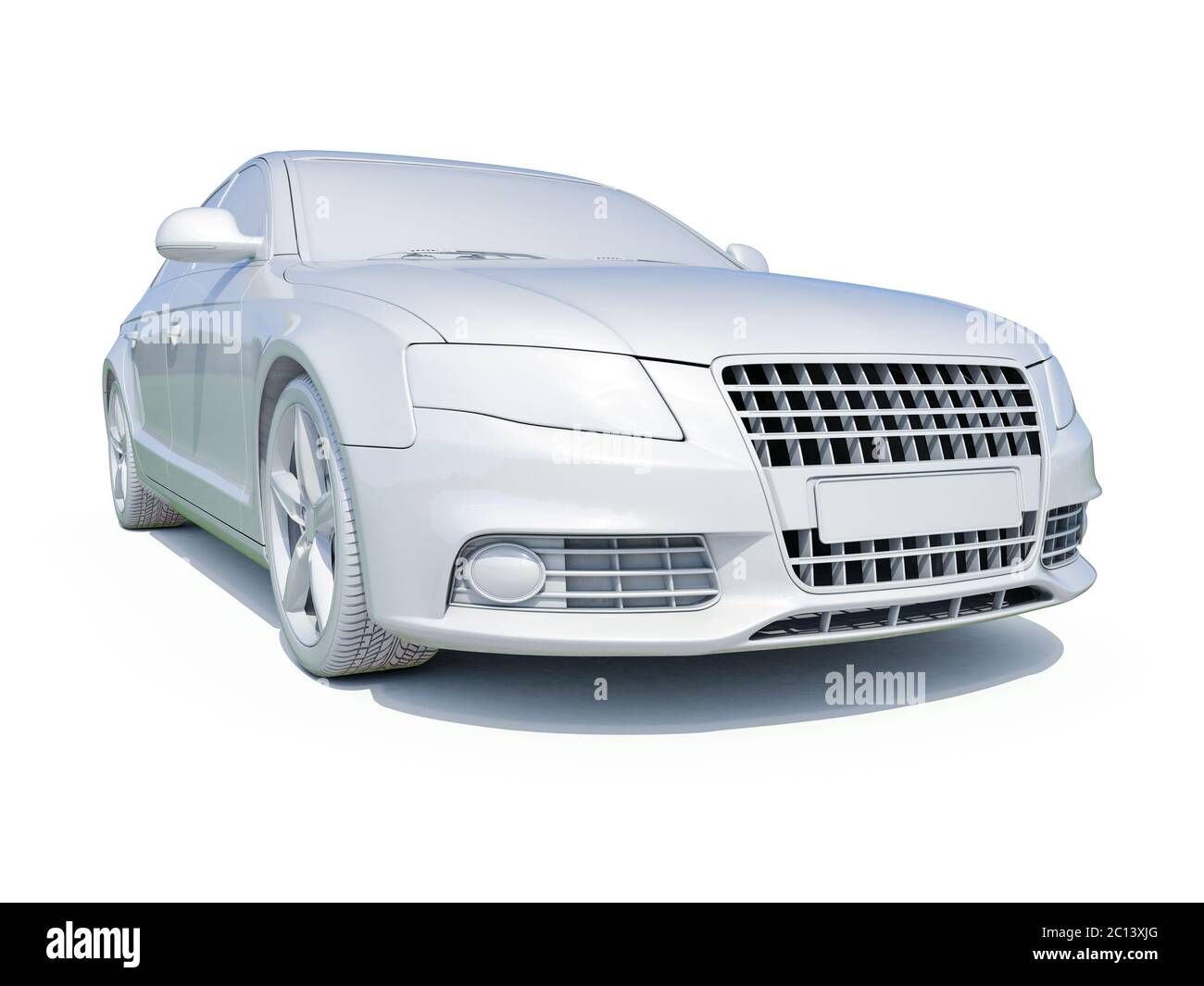 3d Car White Blank Template Stock Photo - Alamy