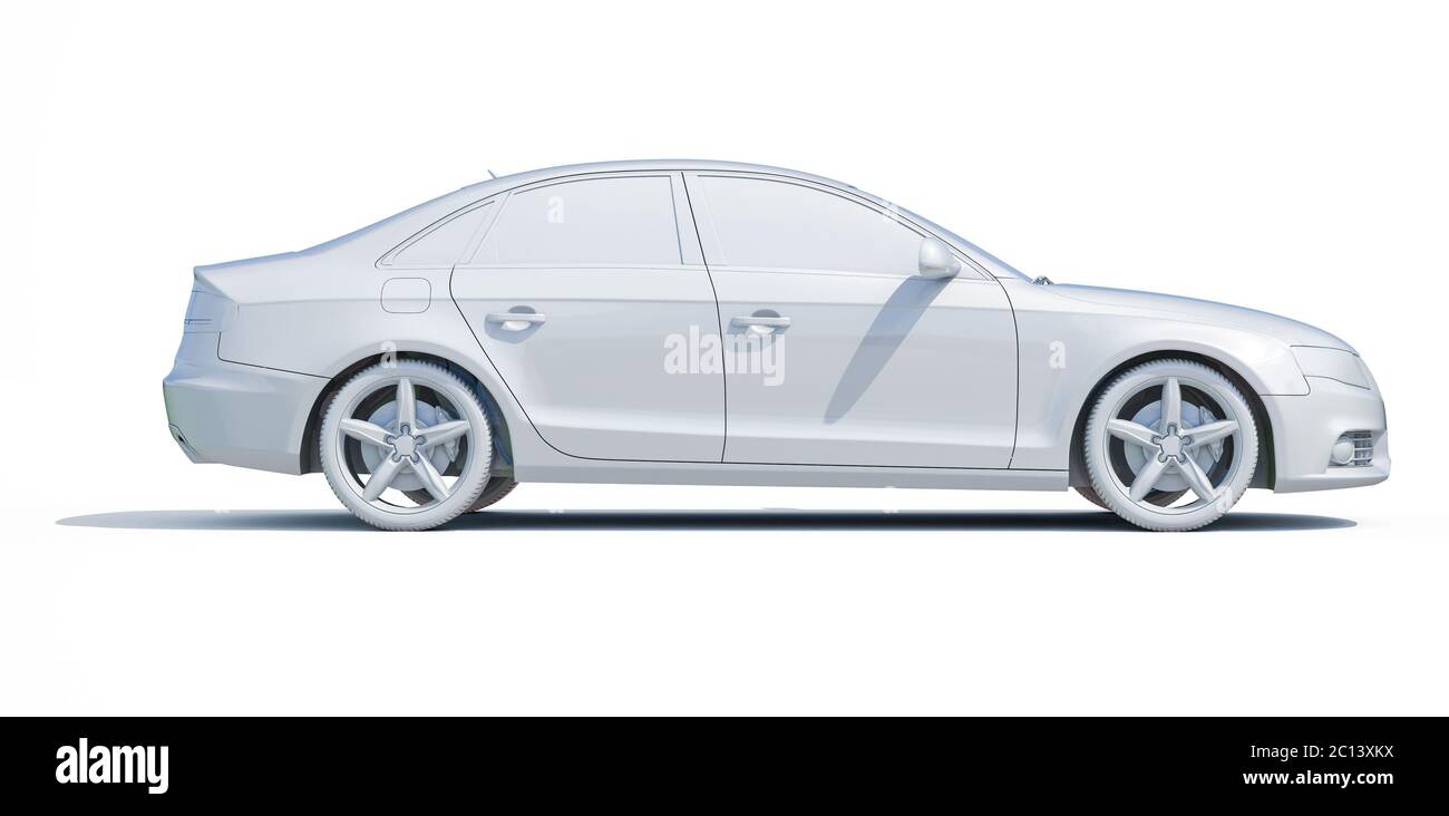 3d Car White Blank Template Stock Photo - Alamy