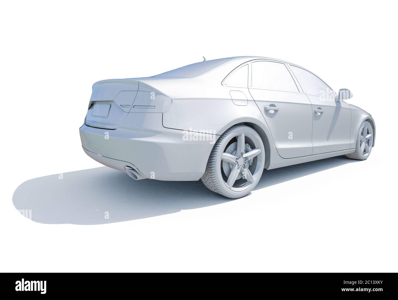 3d Car White Blank Template Stock Photo - Alamy