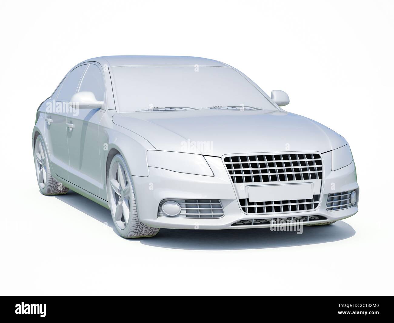 3d Car White Blank Template Stock Photo - Alamy