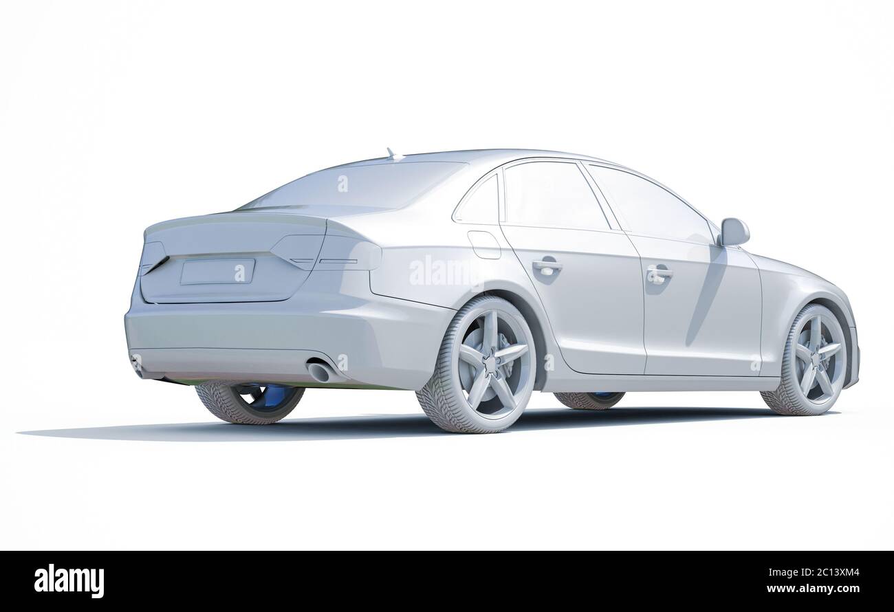 3d Car White Blank Template Stock Photo - Alamy