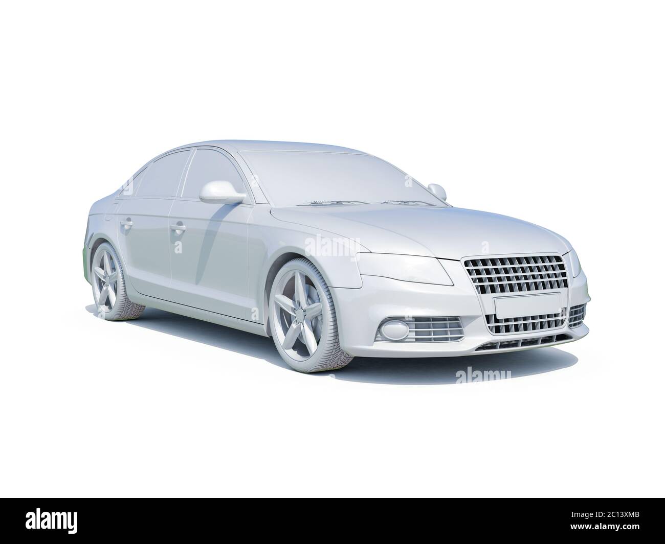 3d Car White Blank Template Stock Photo - Alamy