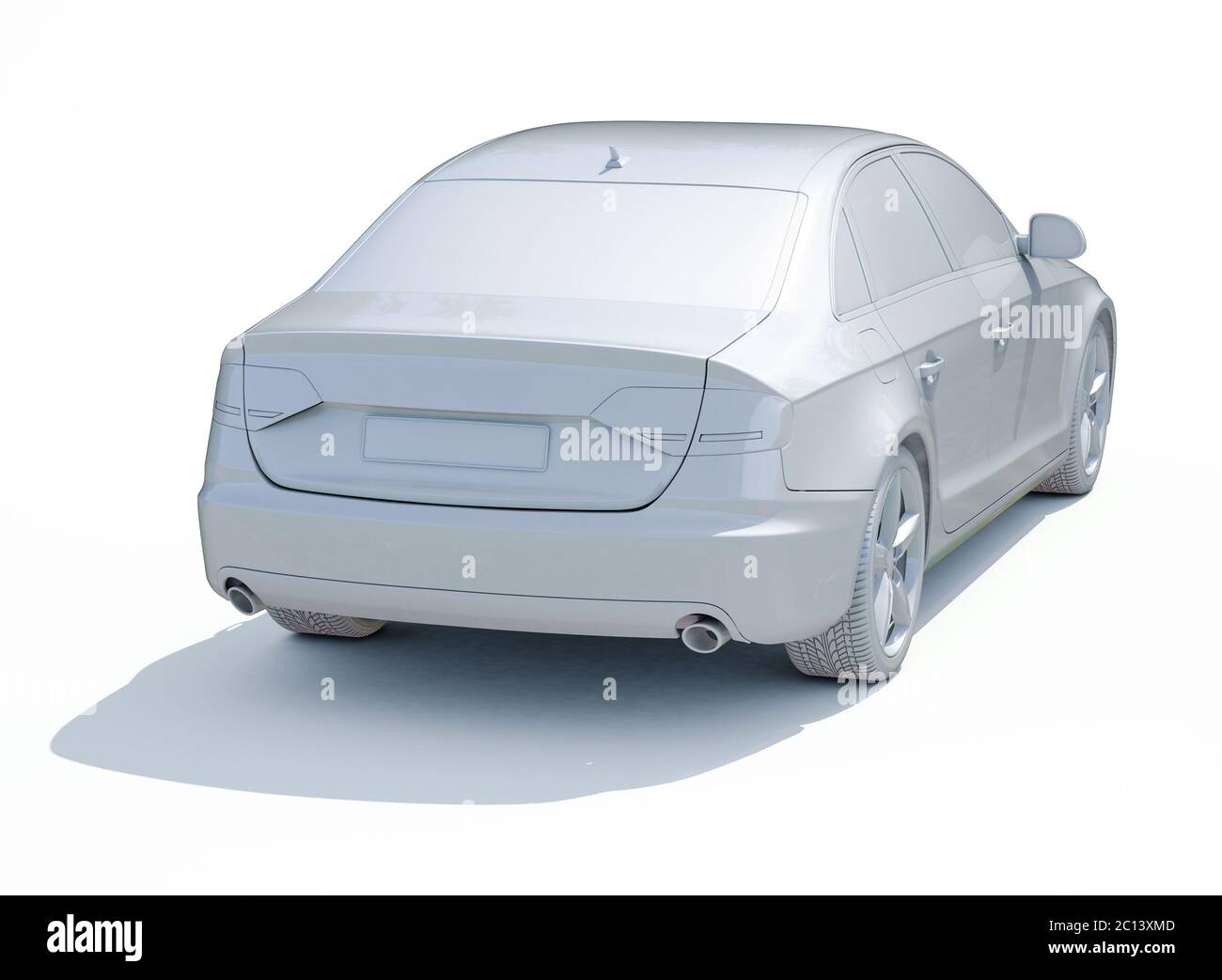 3d Car White Blank Template Stock Photo - Alamy