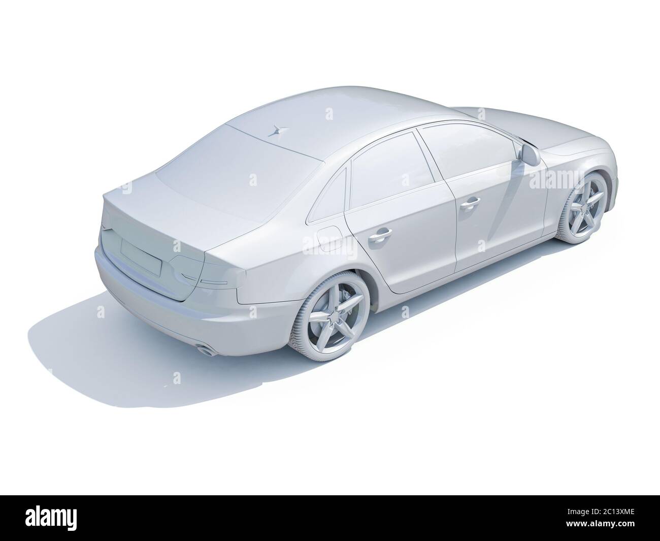 3d Car White Blank Template Stock Photo - Alamy