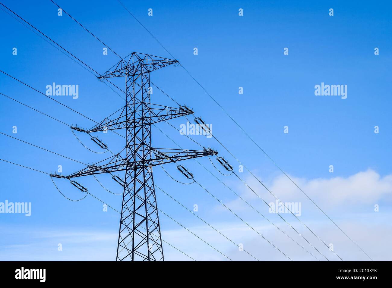 Electric pole lines Stock Photo - Alamy