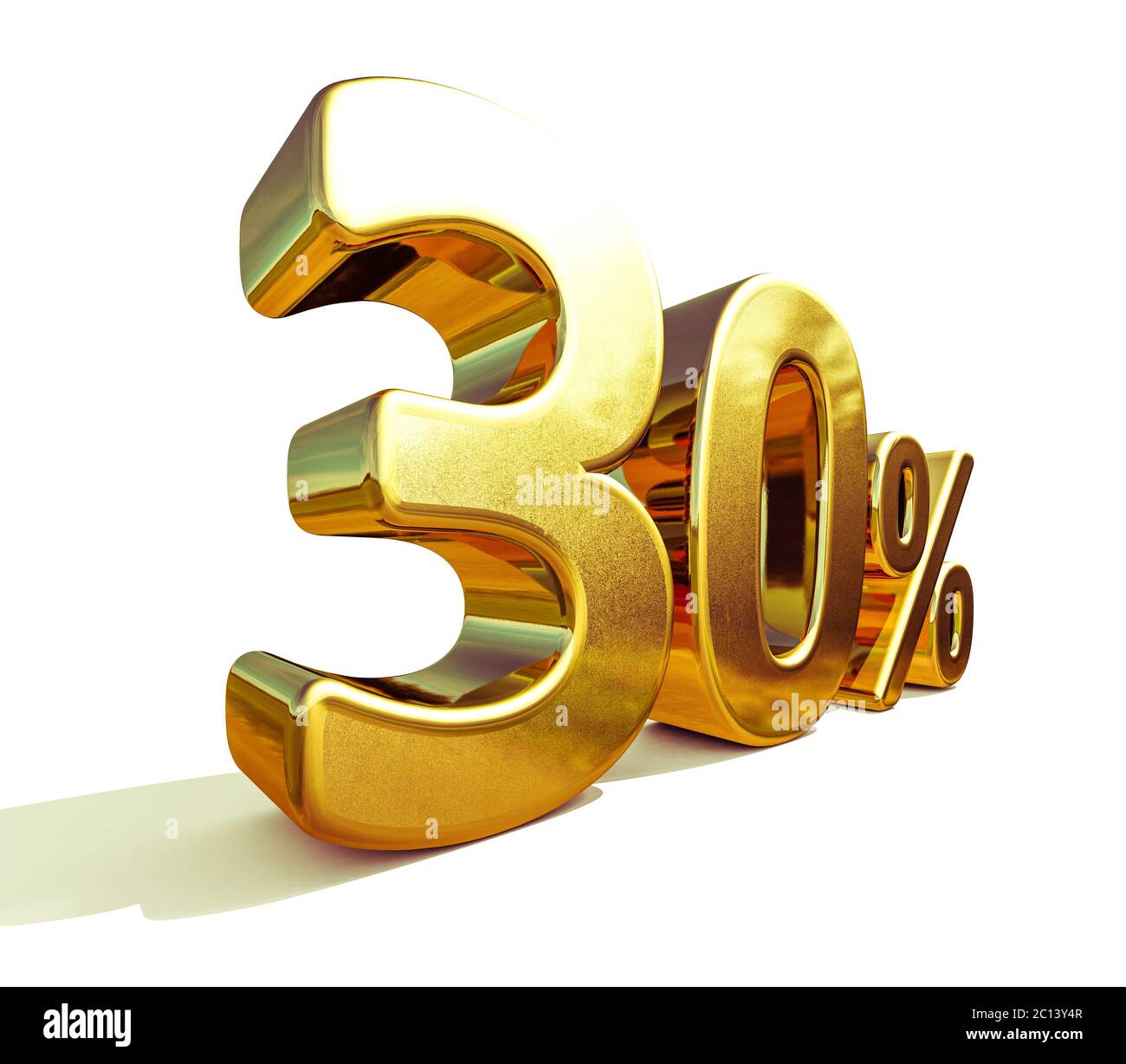 3d Gold 30 Percent Discount Sign Stock Photo - Alamy
