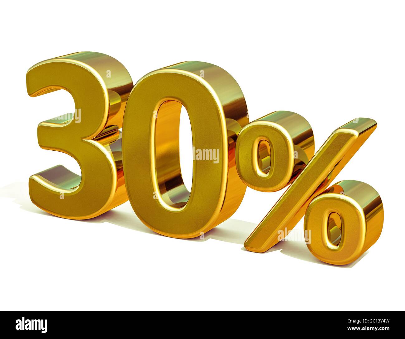 3d Gold 30 Percent Discount Sign Stock Photo - Alamy