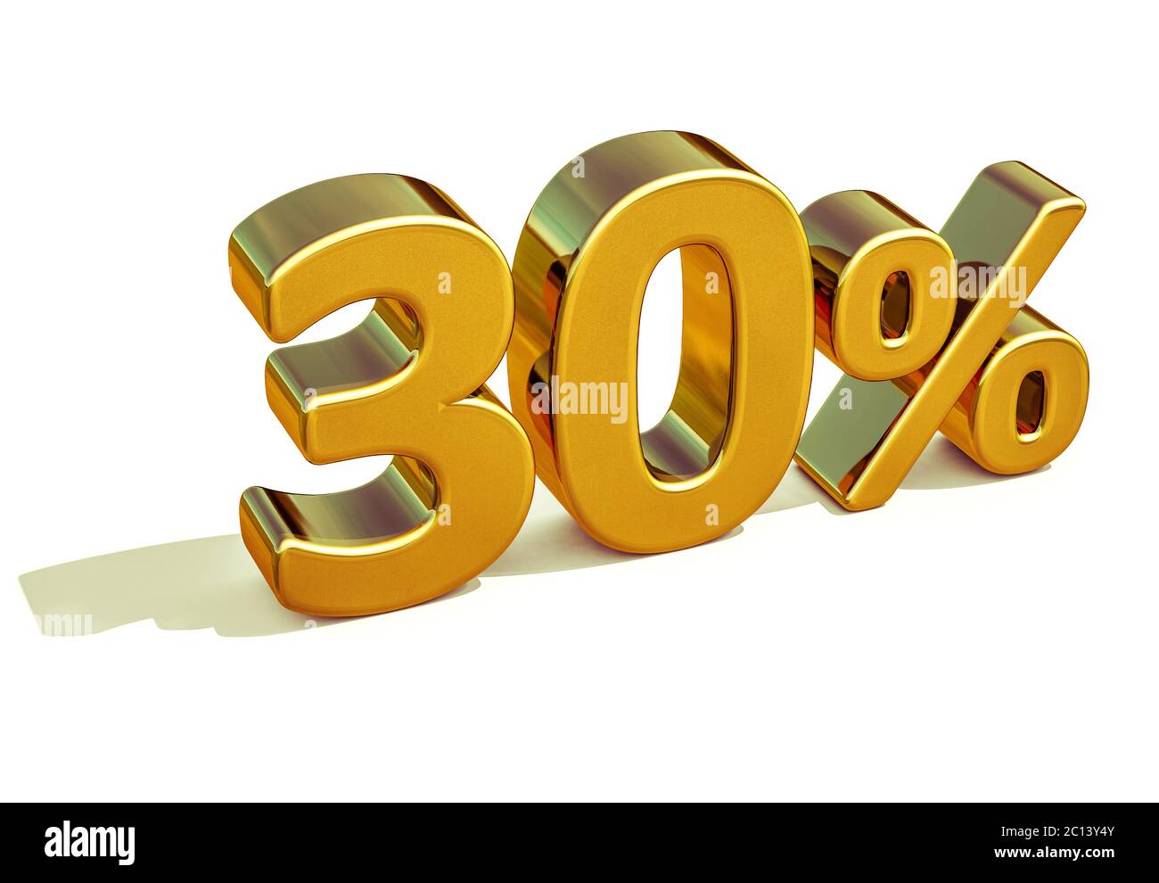 3d Gold 30 Percent Discount Sign Stock Photo - Alamy