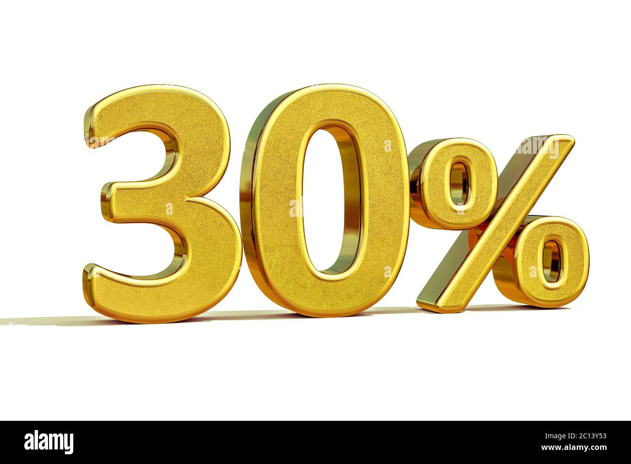 3d Gold 30 Percent Discount Sign Stock Photo - Alamy