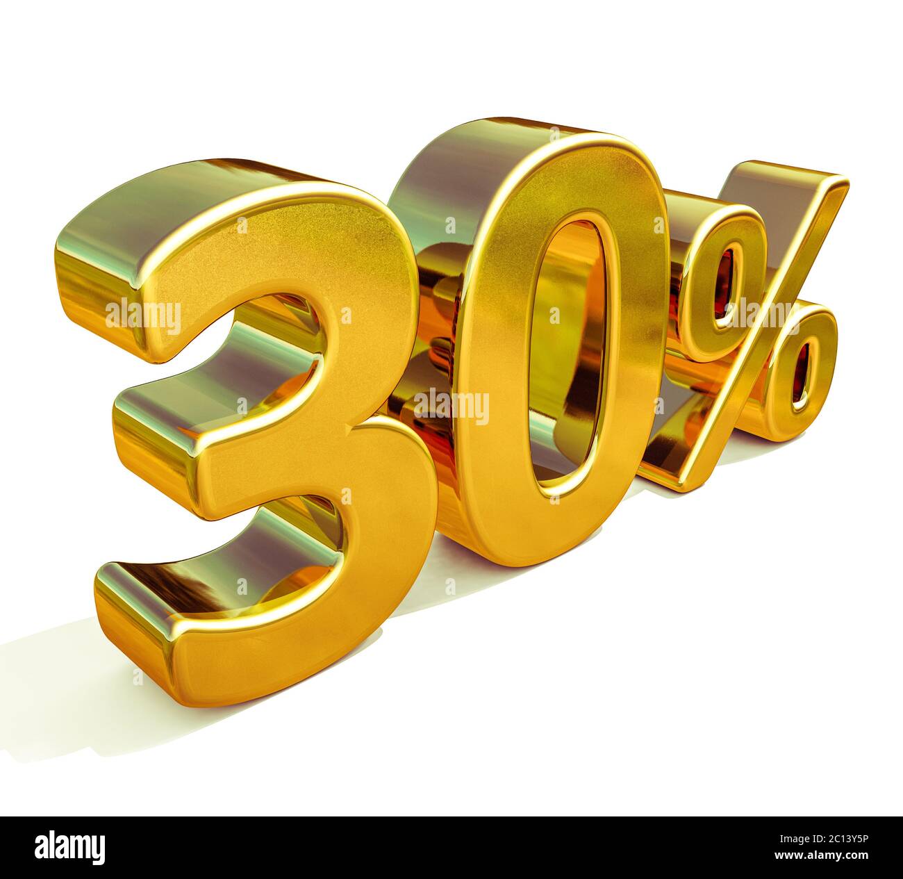 3d Gold 30 Percent Discount Sign Stock Photo - Alamy