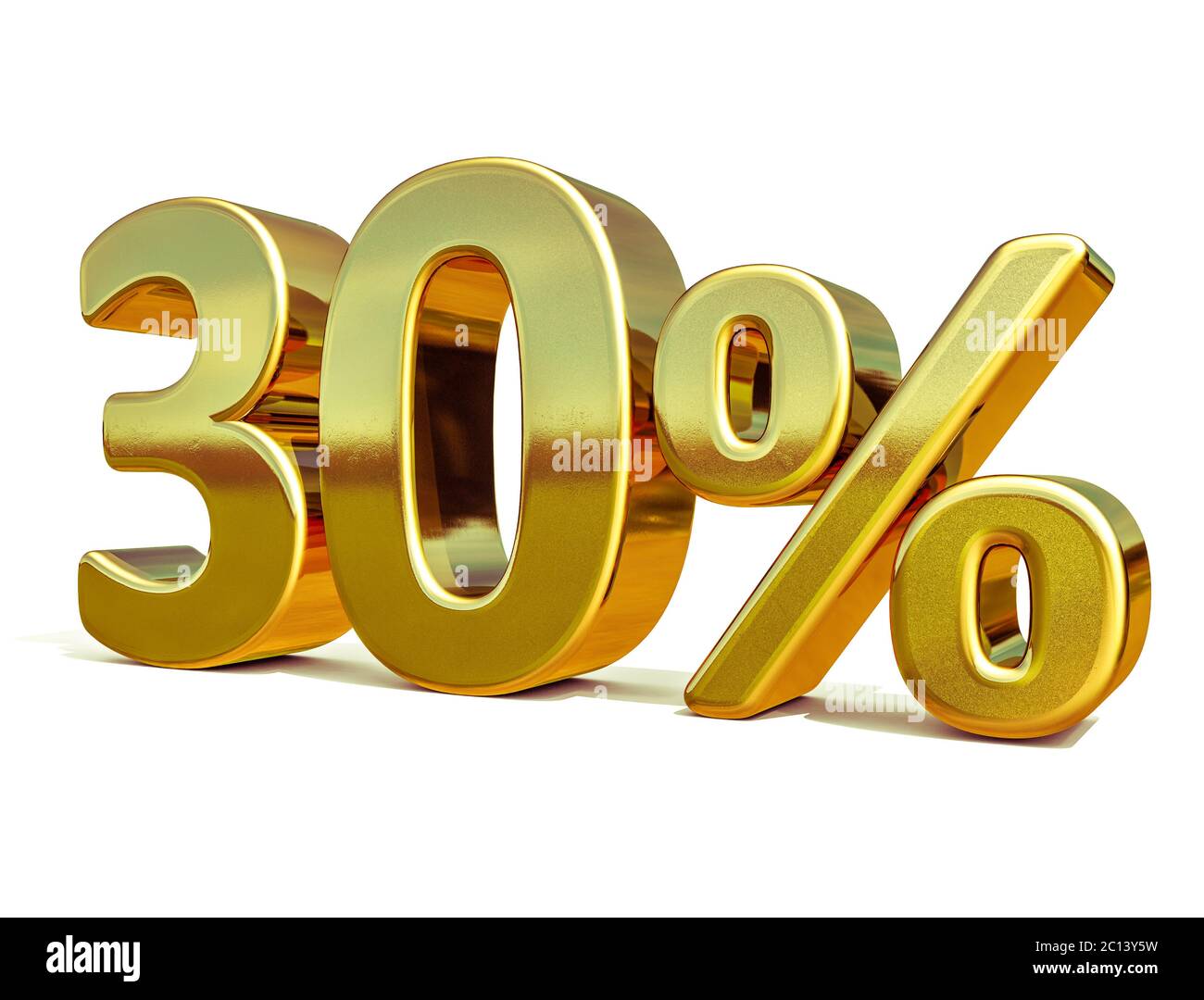 3d Gold 30 Percent Discount Sign Stock Photo - Alamy