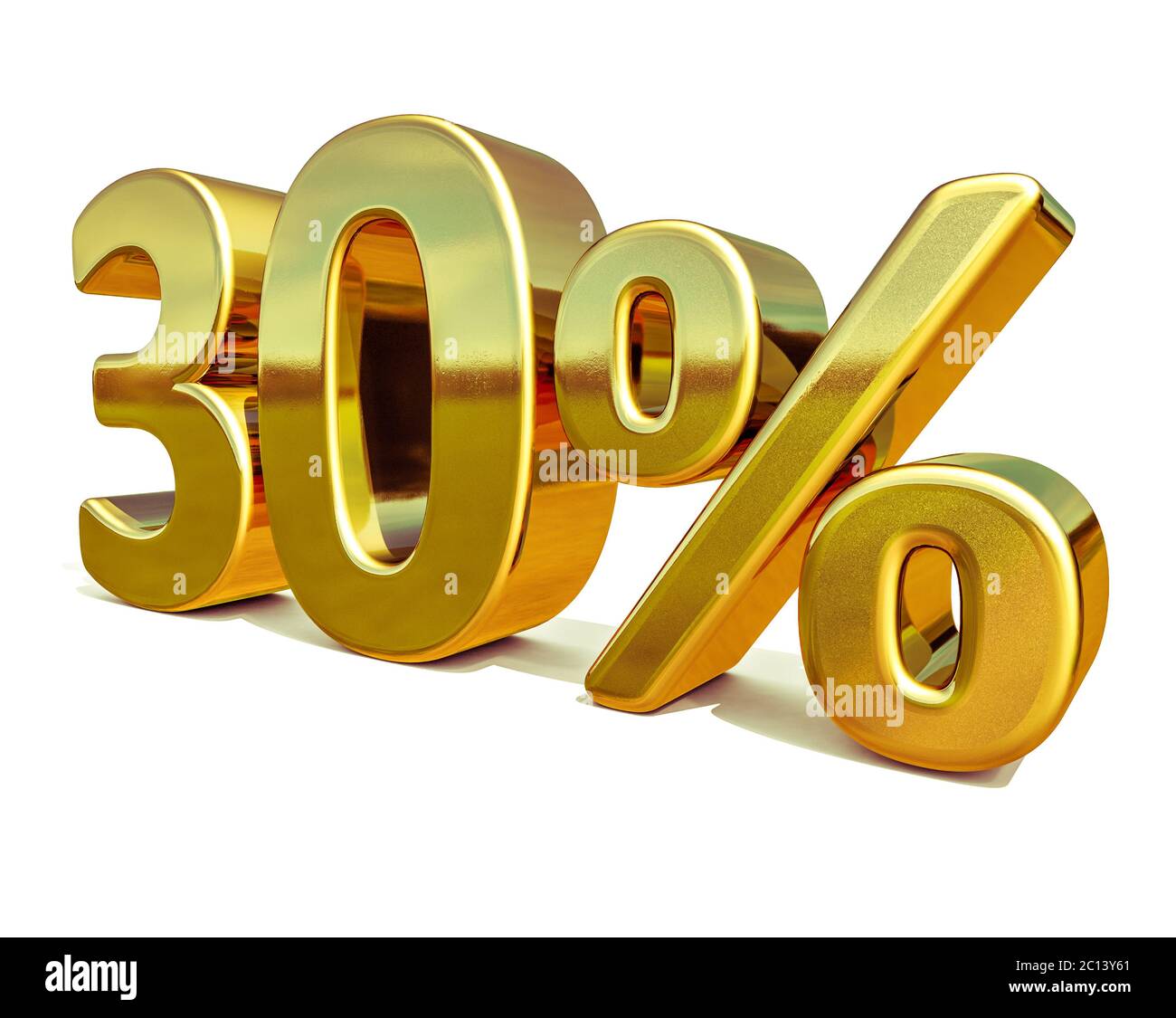 3d Gold 30 Percent Discount Sign Stock Photo - Alamy