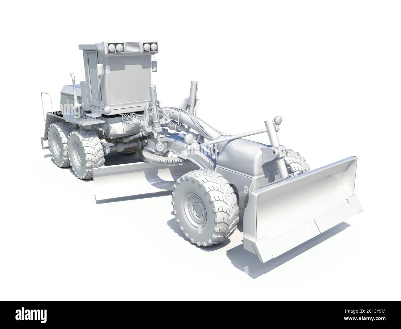 3d White Grader Stock Photo - Alamy