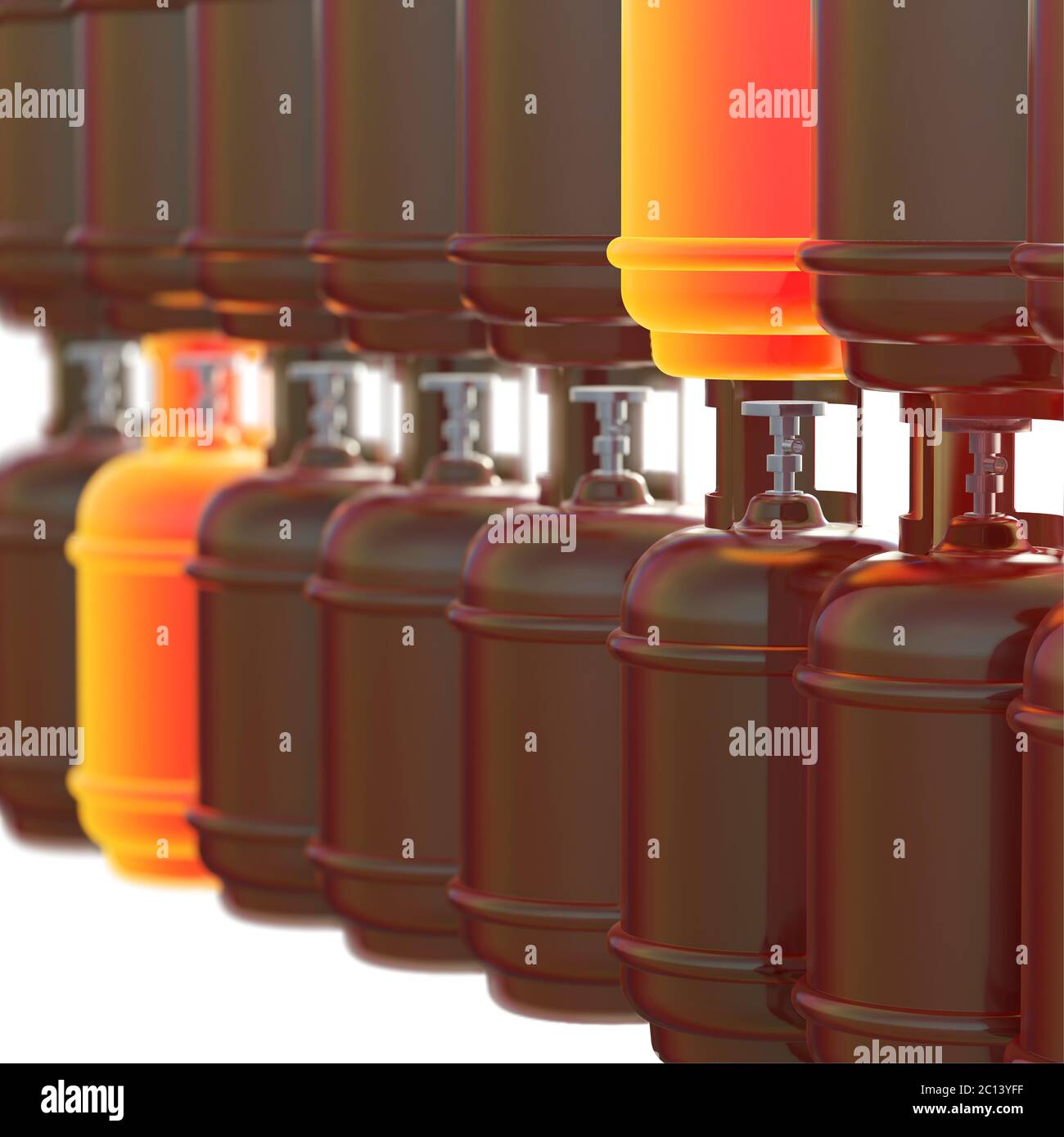 Propane gas cylinders isolated on a white background . 3d illustration ...