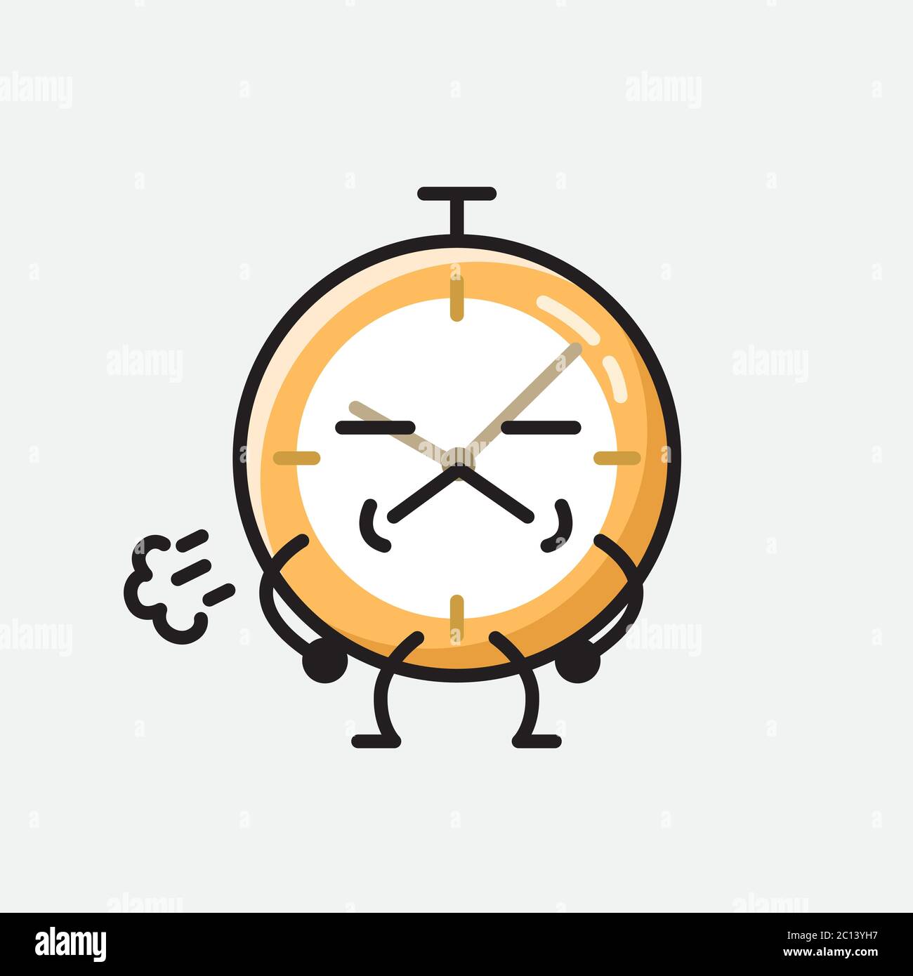 An illustration of Cute Clock Mascot Vector Character in Flat Design ...