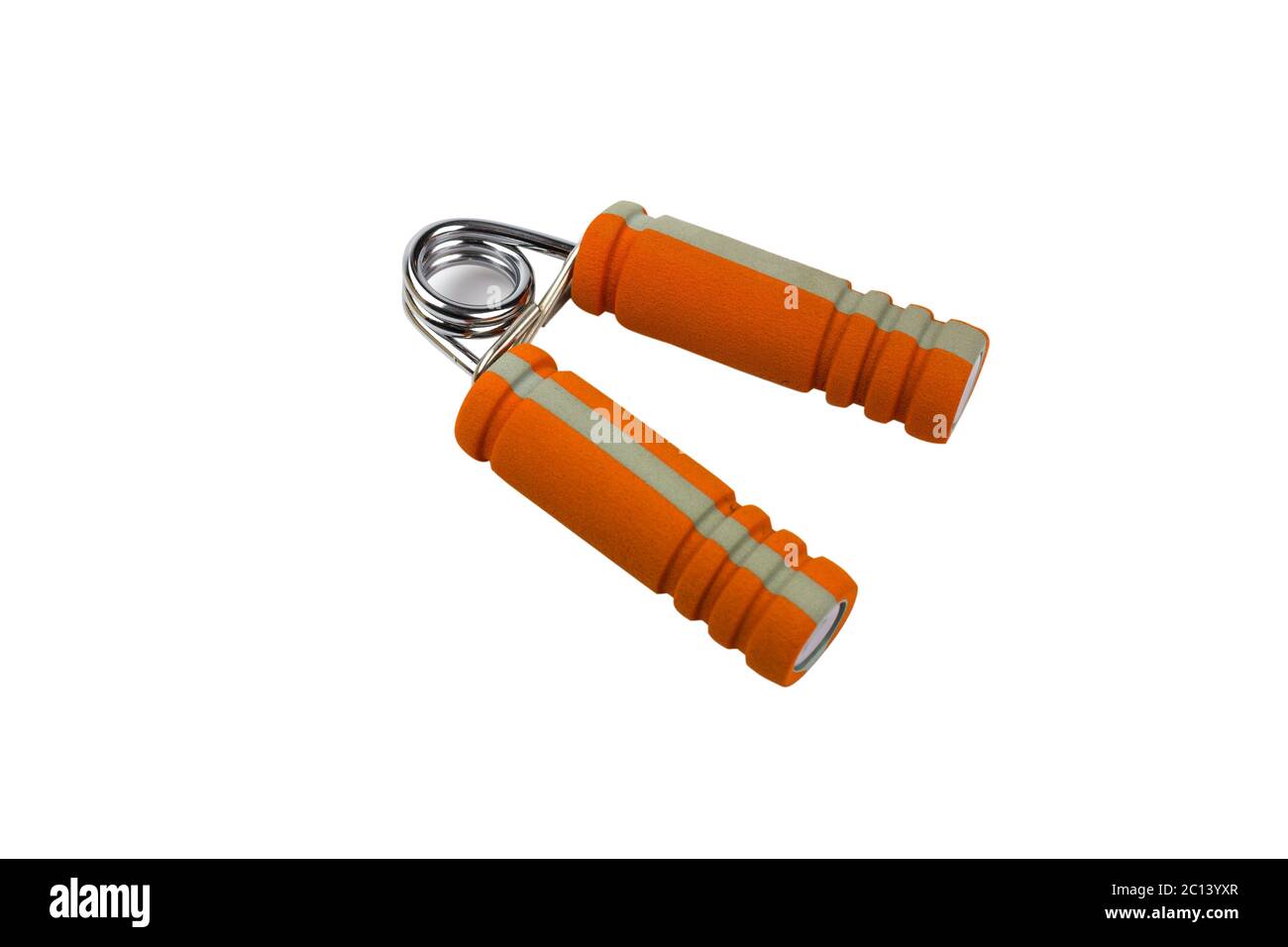 isolated orange spring grip on white background Stock Photo - Alamy