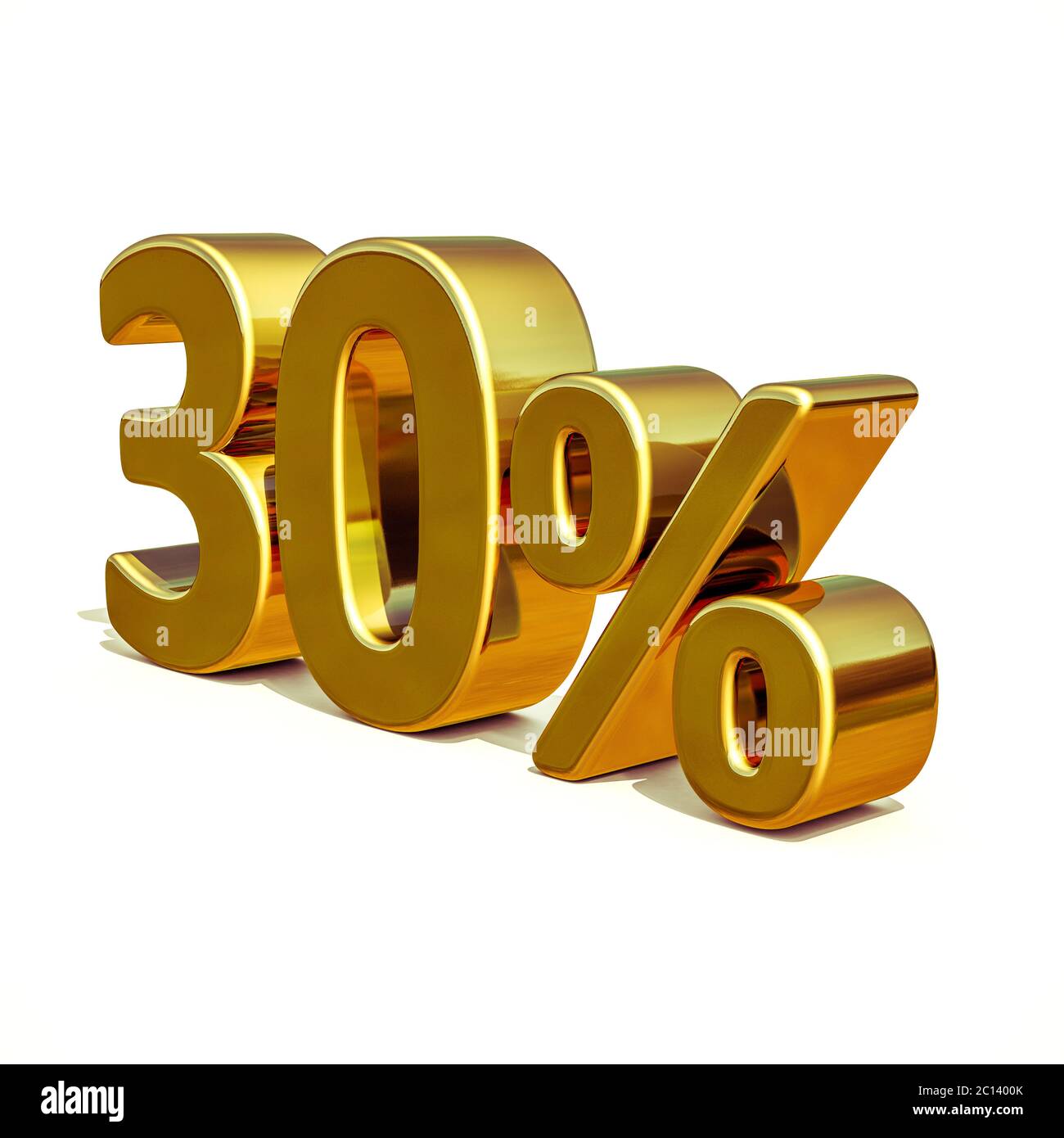3d Gold 30 Thirty Percent Discount Sign Stock Photo - Alamy