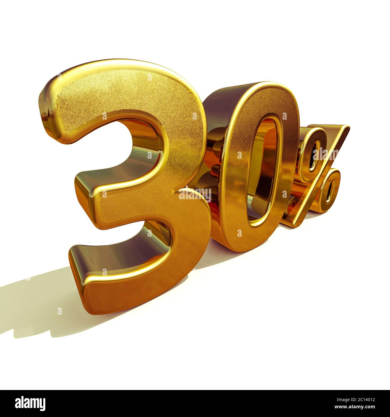 3d Gold 30 Thirty Percent Discount Sign Stock Photo - Alamy