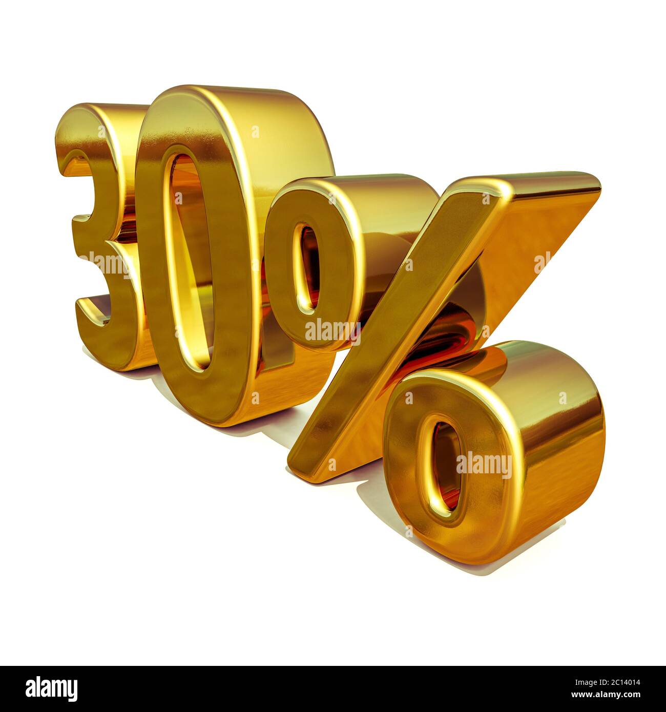 3d Gold 30 Thirty Percent Discount Sign Stock Photo - Alamy