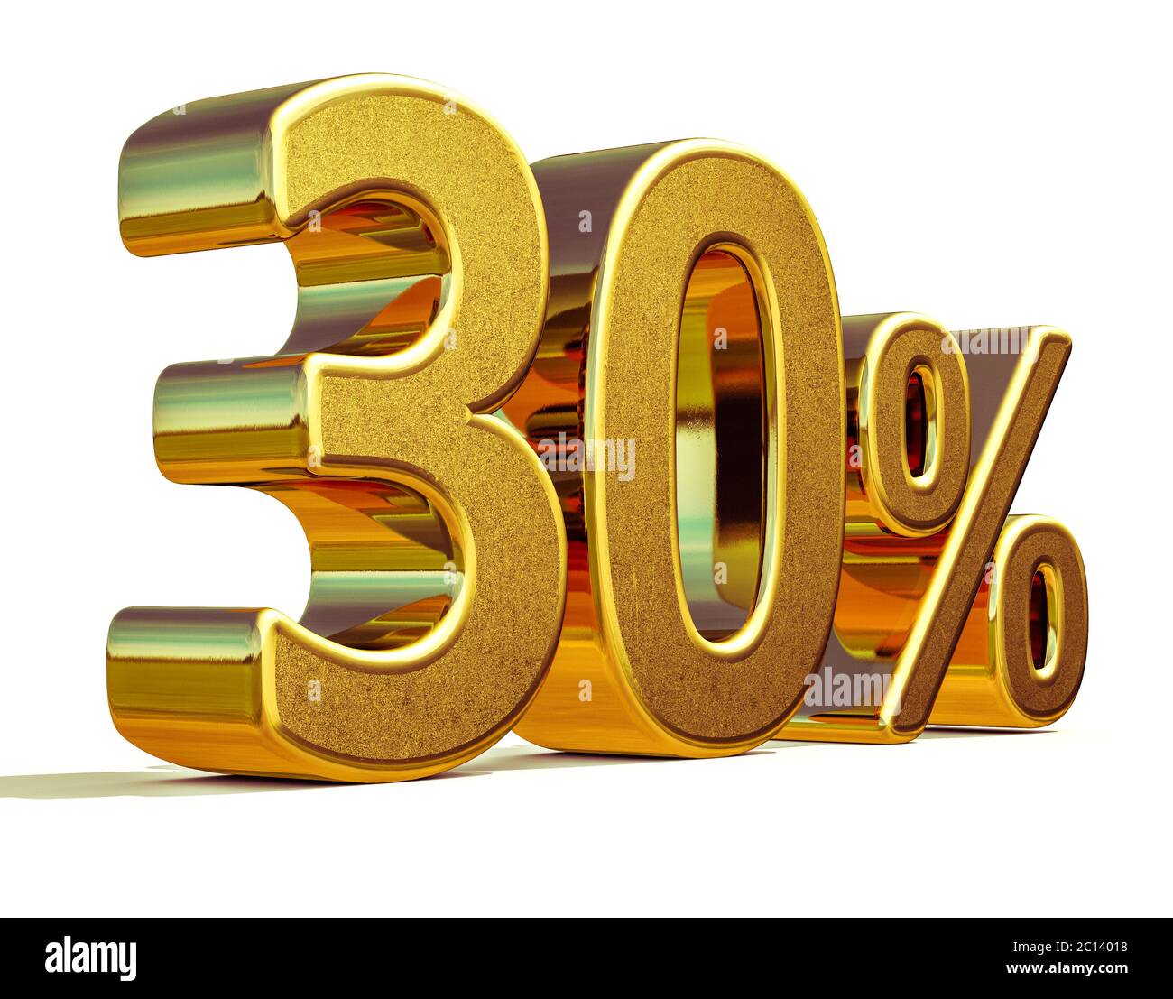 3d Gold 30 Thirty Percent Discount Sign Stock Photo - Alamy