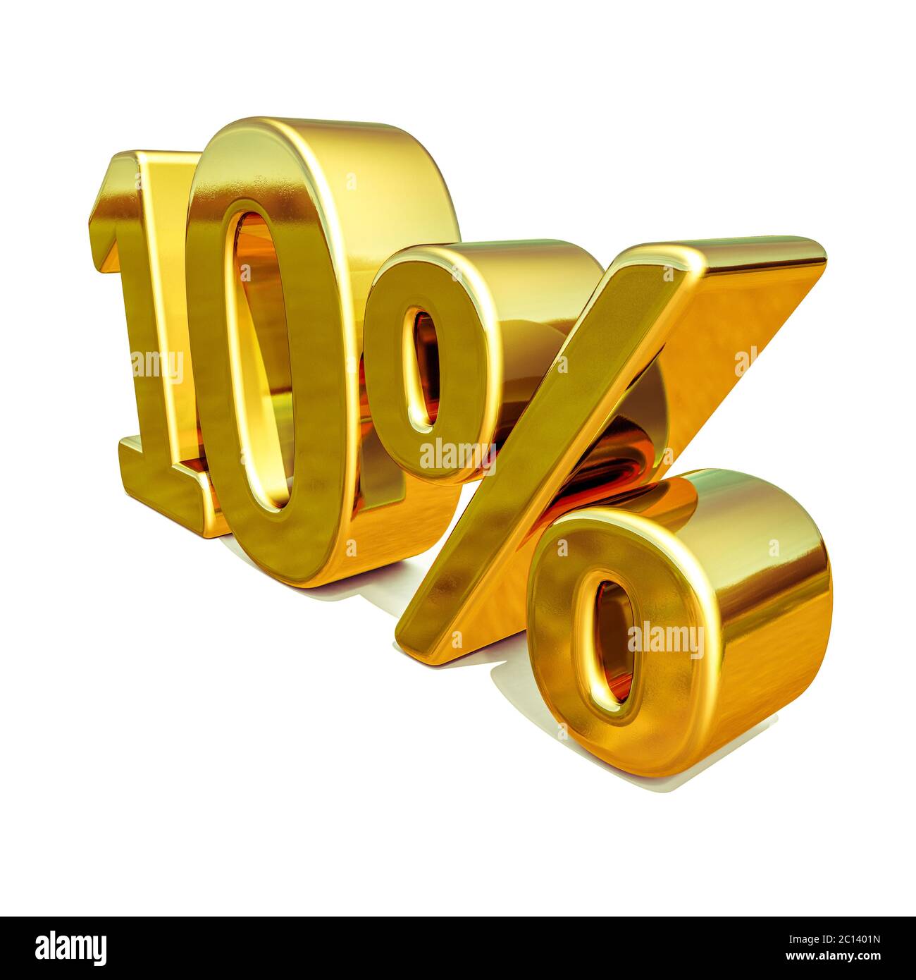 3d Gold 10 Ten Percent Discount Sign Stock Photo - Alamy